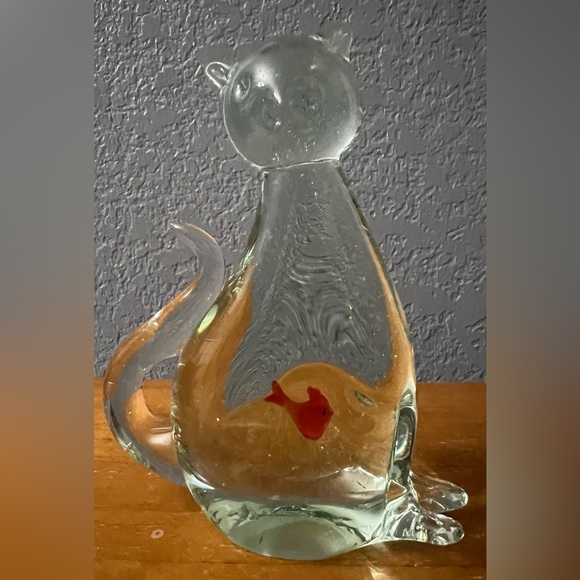 Source Unknown | Accents | Murano Glass Cat Figurine | Poshmark